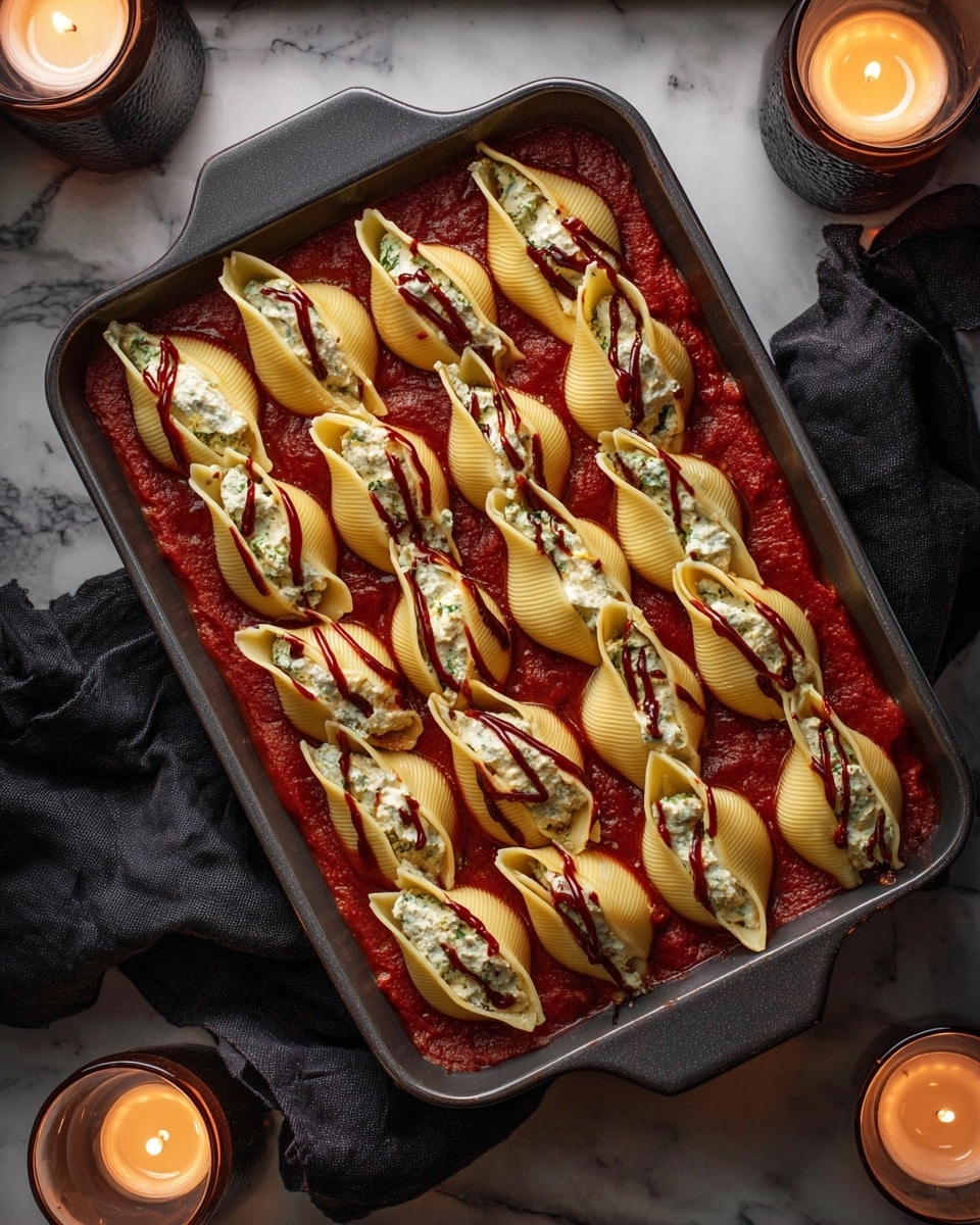 Zombie Guts Stuffed Shells: Spooky & Delicious Pasta